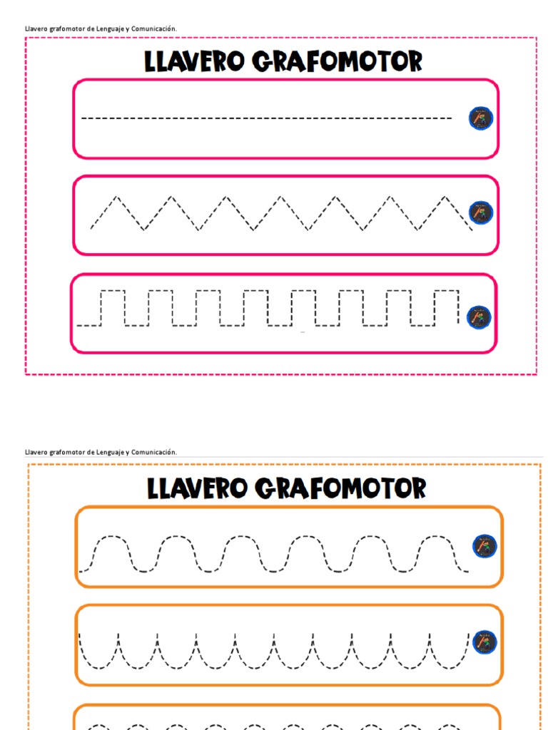 Llavero grafomotor de Lenguaje y comunicación. | PDF