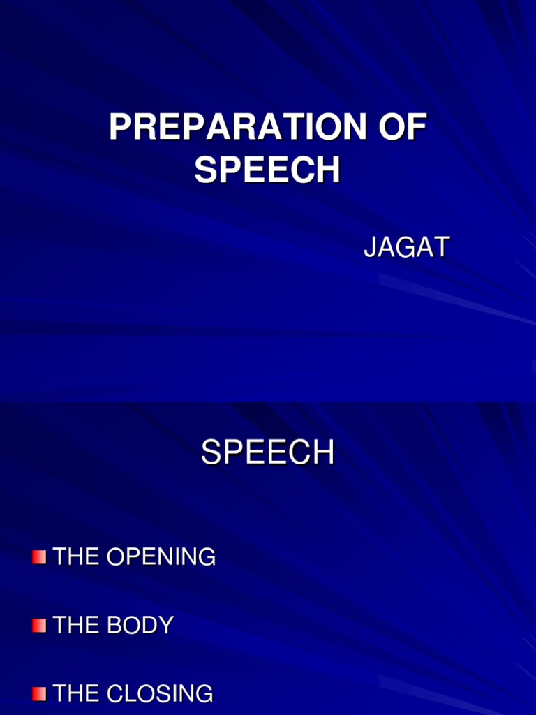 Preparation of Speech: Jagat | PDF | Language Arts & Discipline