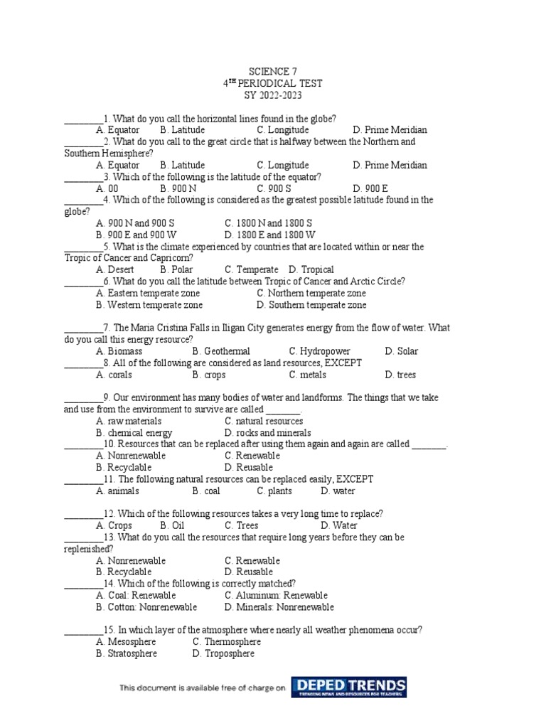 4Q Sci 7 PT | PDF