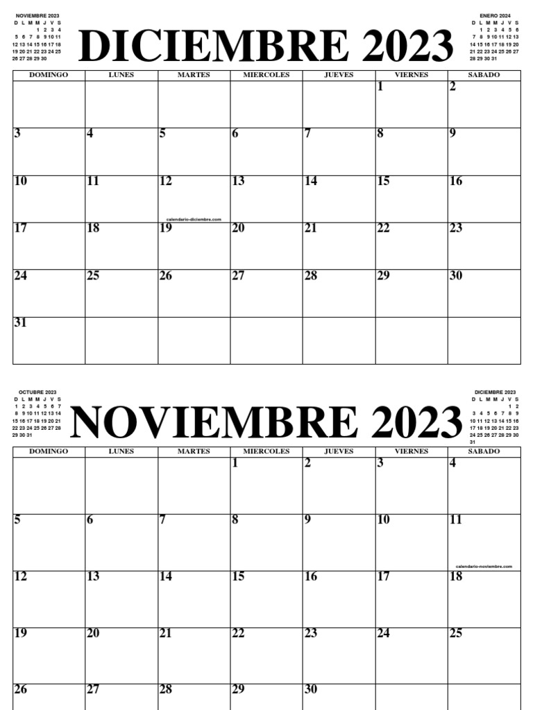 Calendario Junio-Diciembre 2023 | PDF