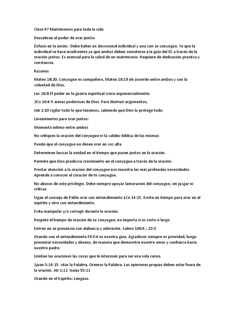 Clase 7 Poder de Orar Juntos | PDF | Oración | Alma