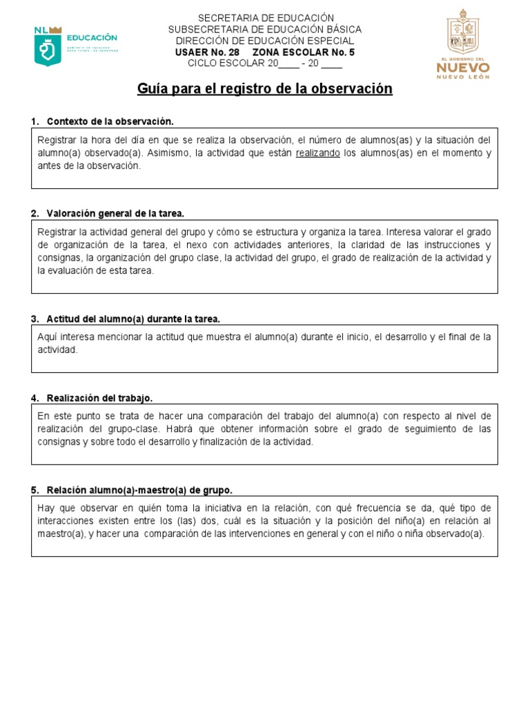 3.11 TP14 Guía para El Registro de La Observación | PDF | Crecimiento ...