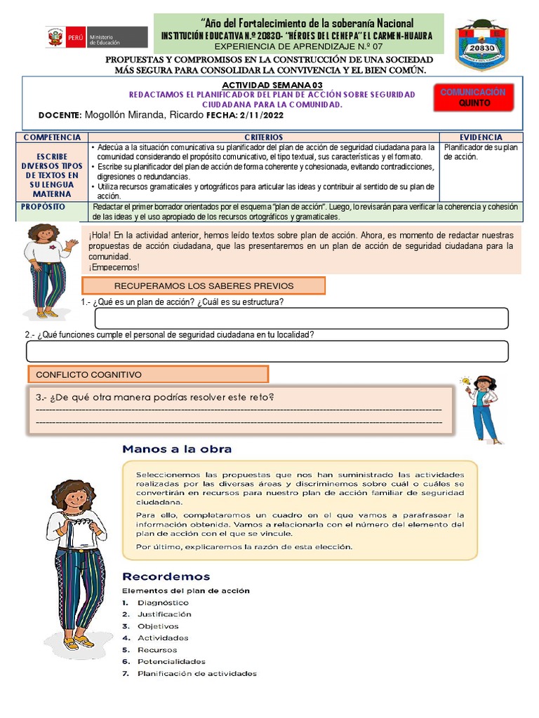 5° Exp. 7 Act. 3 Comunicación | PDF | Planificación | Aprendizaje