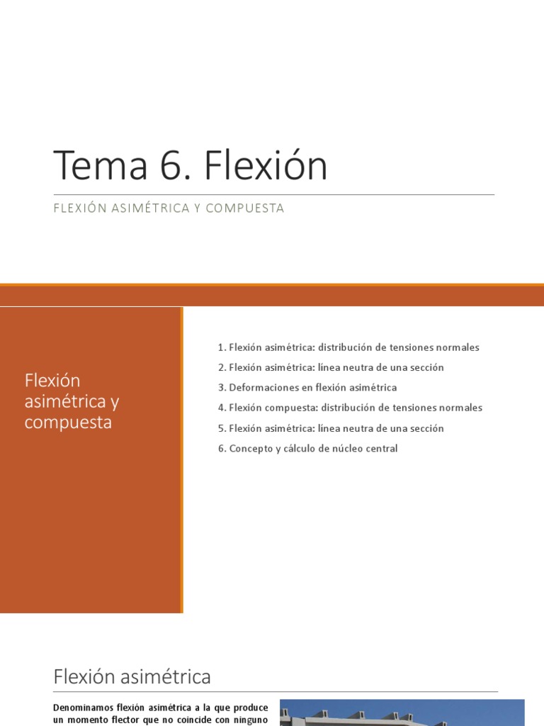 TEMA 6. Flexión Asimétrica y Compuesta-Resumen | PDF