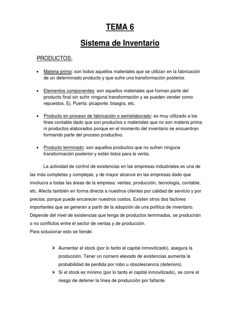 U6 1-Inventario | PDF | Inventario | Economias