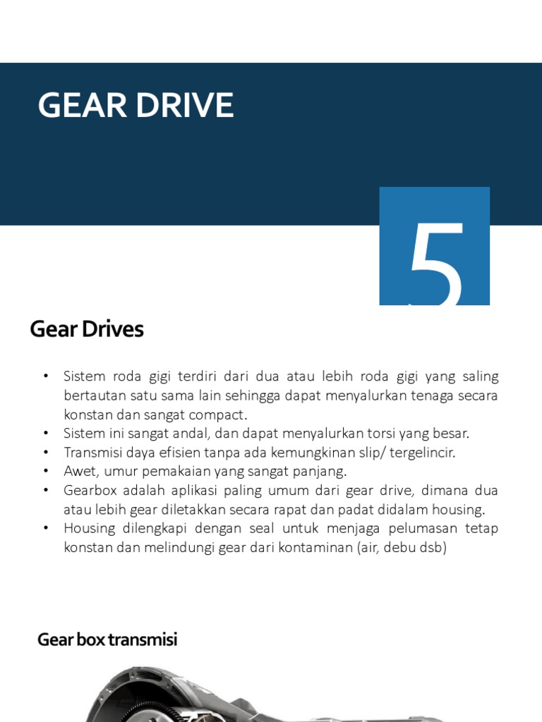 Sistem Gear Drive dan Karakteristiknya | PDF | Metode & Bahan Ajar