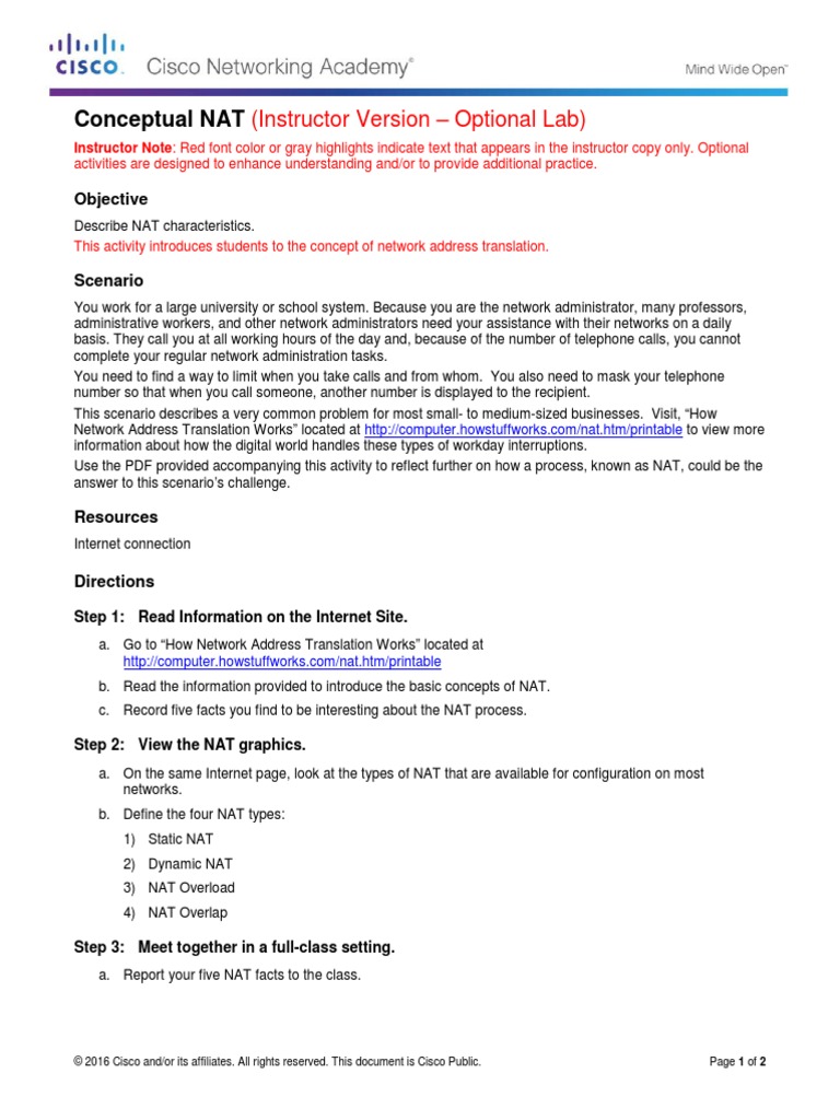 9.0.1.2 Conceptual NAT Instructions - ILM | PDF | World Wide Web ...