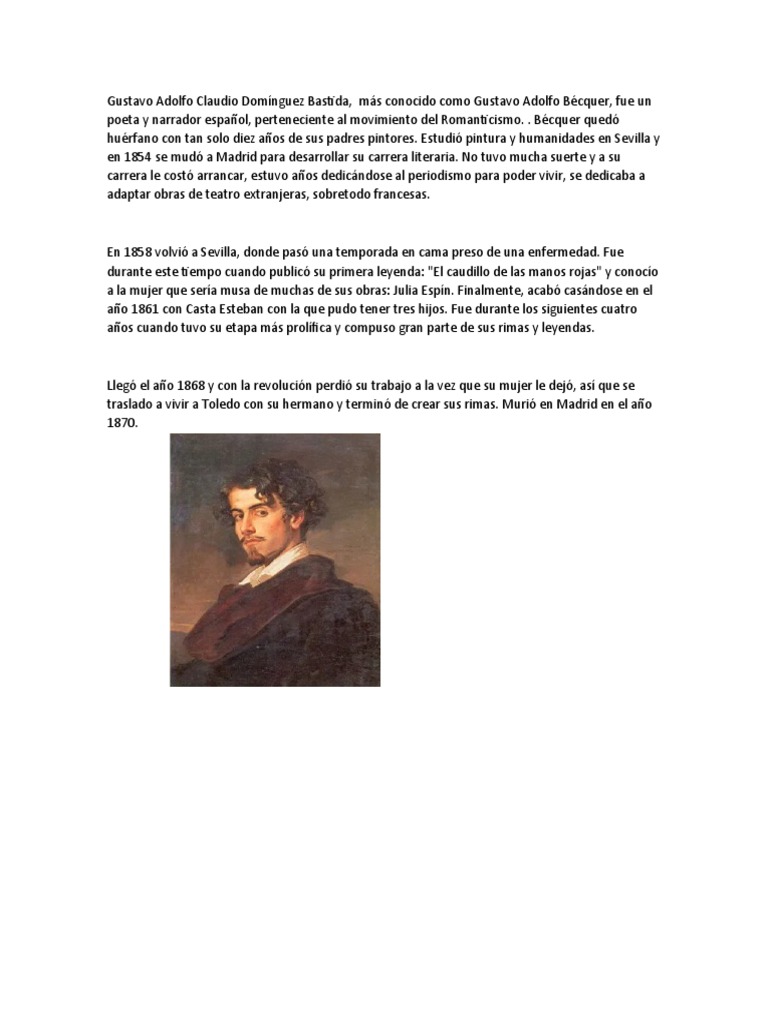 Gustavo Adolfo Claudio Domínguez Bastida | PDF | Poesía