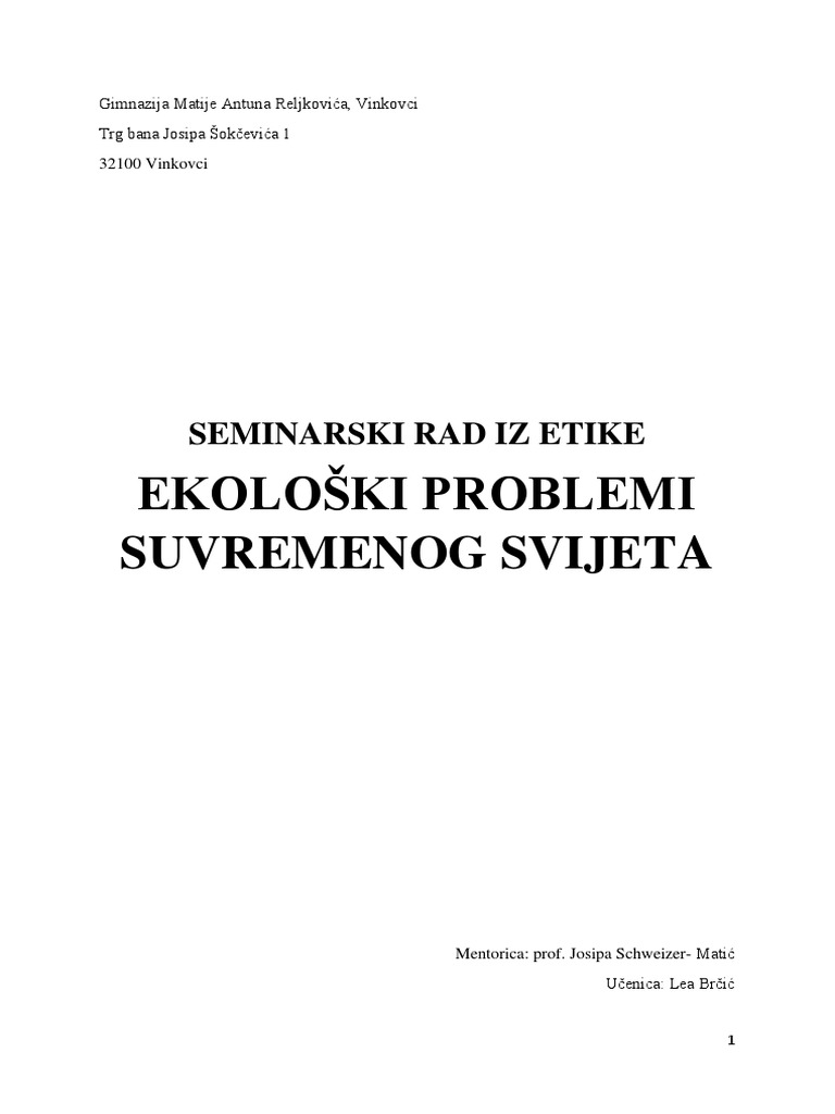Ekološki Problemi | PDF
