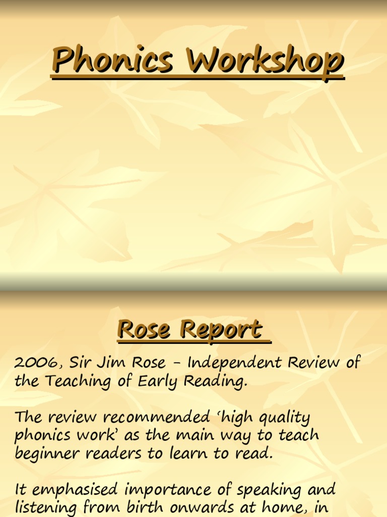 Phonics Workshop Presentation | PDF | Phonics | Phoneme