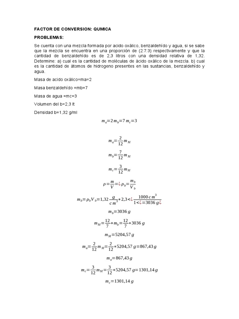 Factor de Conversion | PDF