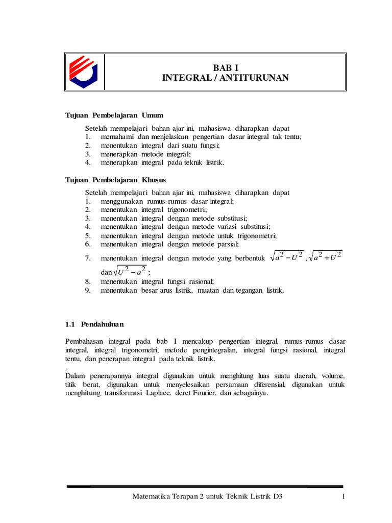 Bab I Integral | PDF