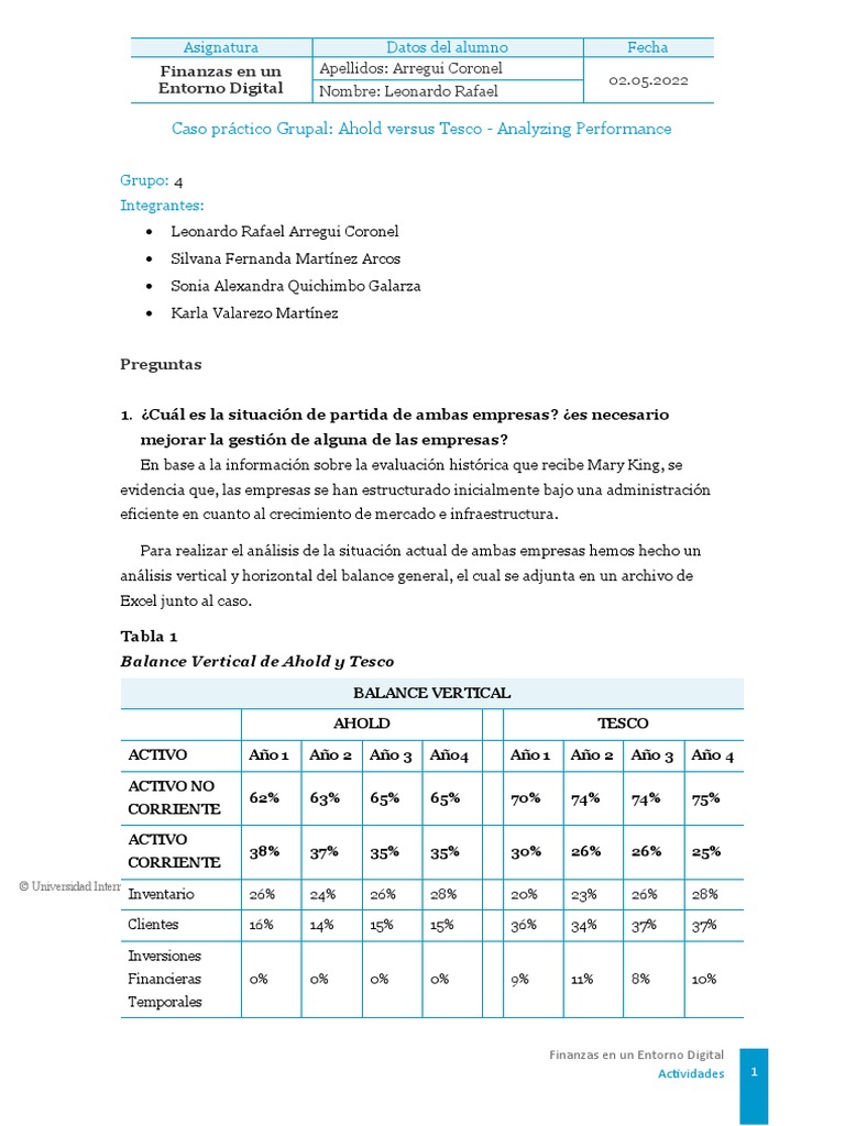 Caso 1. AHOLD Vs TESCO Grupo4 | PDF Caso 1. AHOLD Vs TESCO Grupo4 | PDF