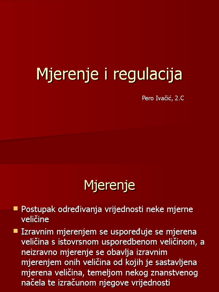 Mjerenje I Regulacija PERO | PDF