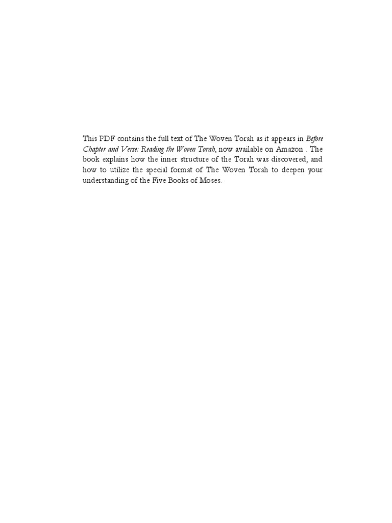 The Woven Torah English | PDF