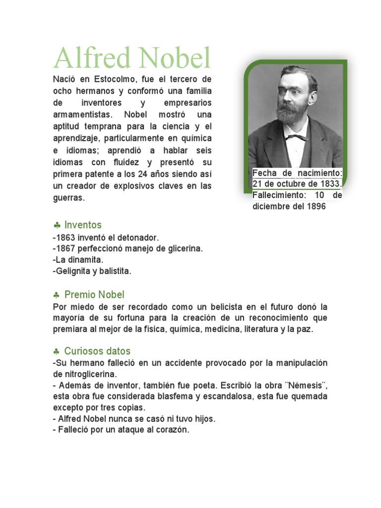 Alfred Nobel | PDF | Clásicos