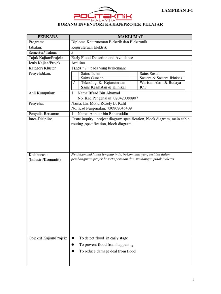 Borang J1 | PDF | Computing