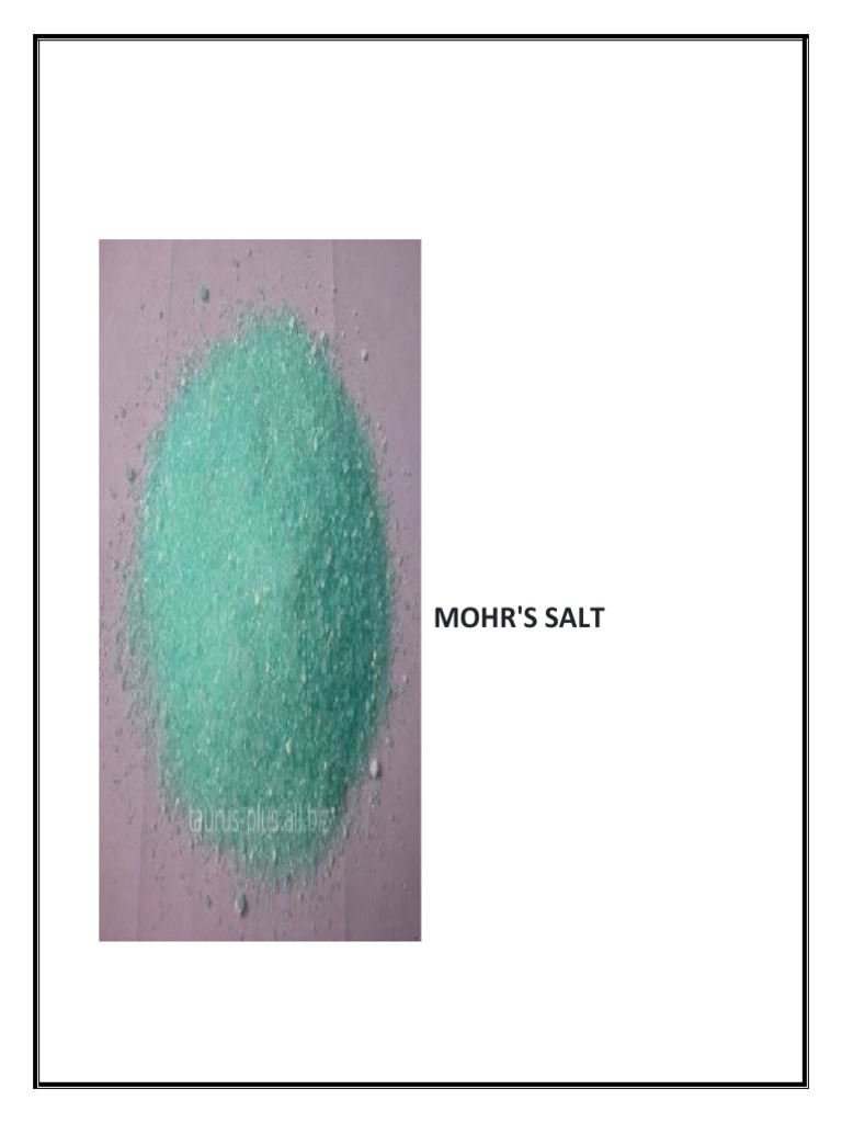 Mohr Salt | PDF | Salt (Chemistry) | Ammonium