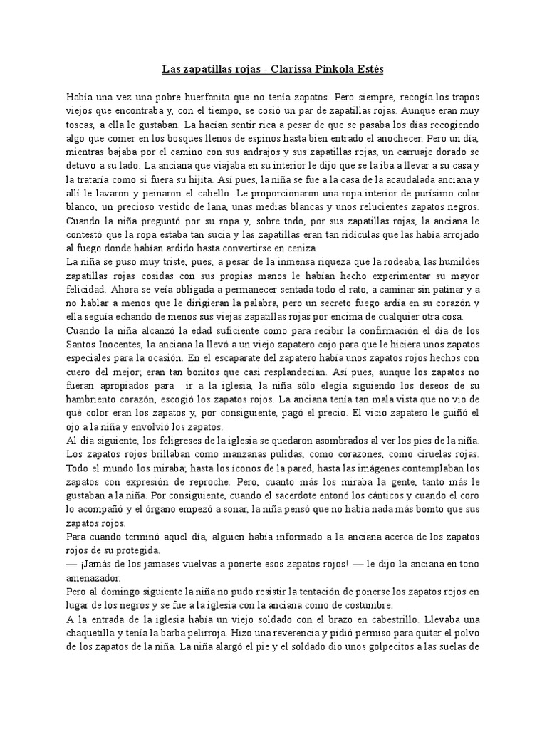 Las Zapatillas Rojas - Clarissa Pinkola Estés | PDF | Zapato