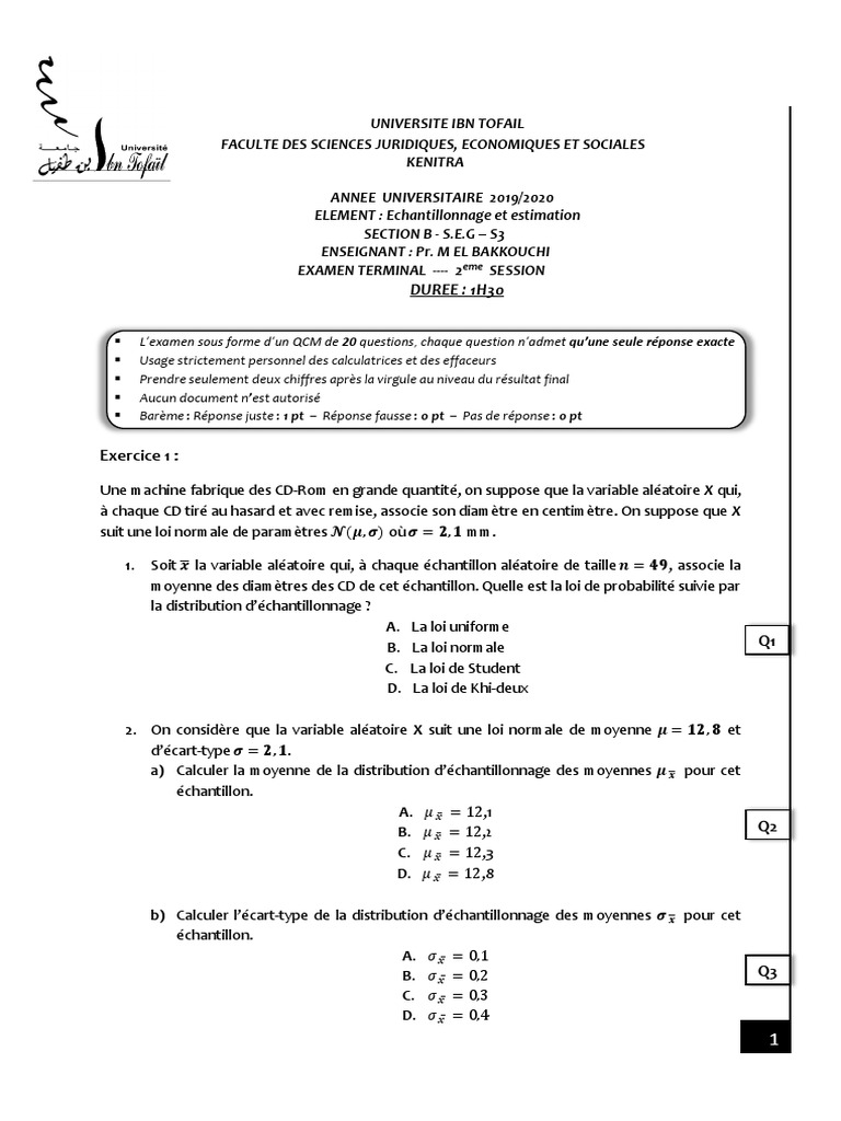 Copie de Examen - S3 - Rat | PDF