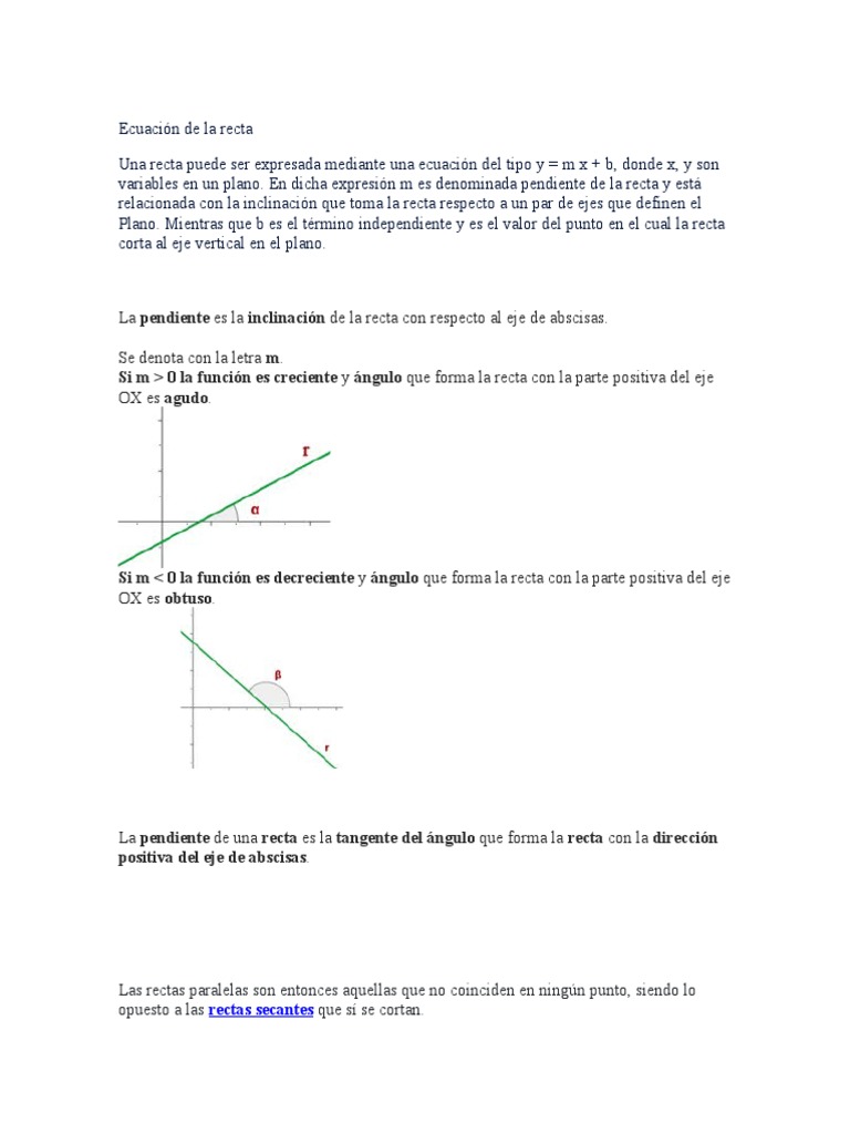 Ecuación de La Recta | PDF