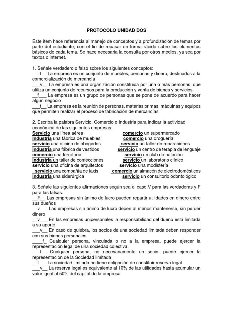 PROTOCOLO INDIVIDUAL UNIDAD DOS | PDF | Contabilidad | Economias