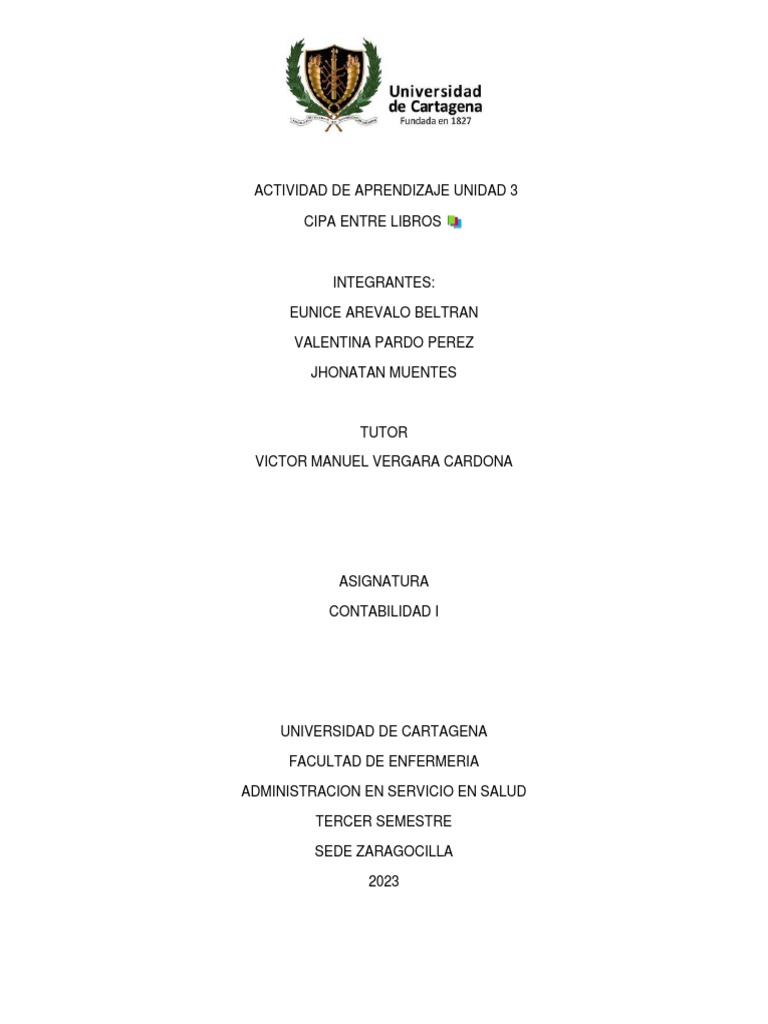 Actividad De La Tercera Unidad Pdf