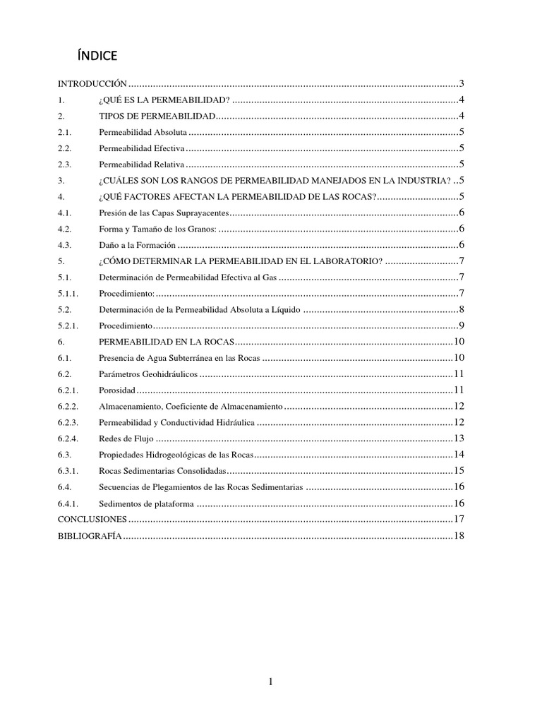 Permeabilidad en Rocas Sedimentarias | PDF | Agua subterránea ...
