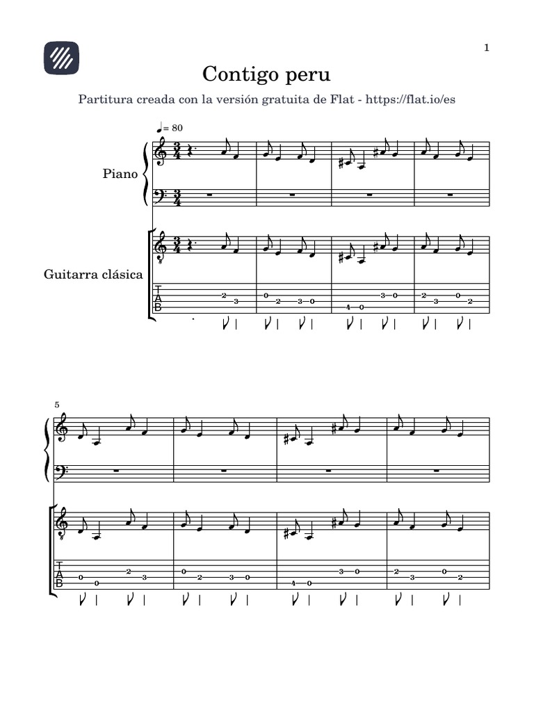 Contigo Peru GUITARRA | PDF | Estudios de idiomas extranjeros | Arte