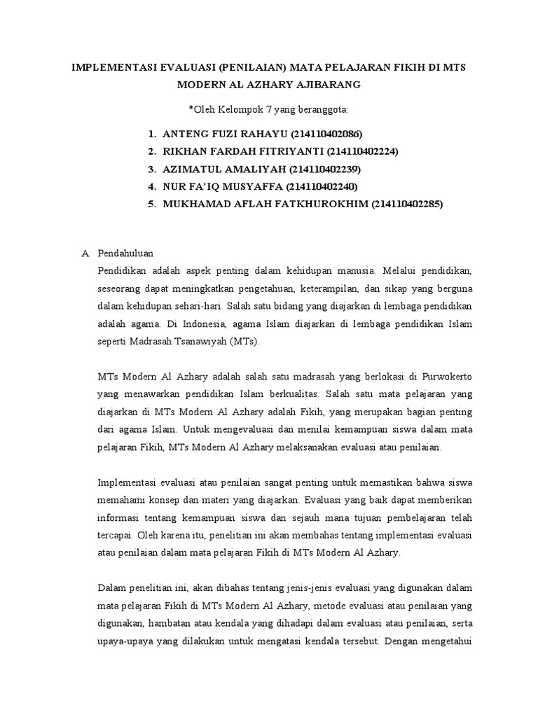 Kel.7 Evaluasi Pembelajaran Pai-1 | PDF