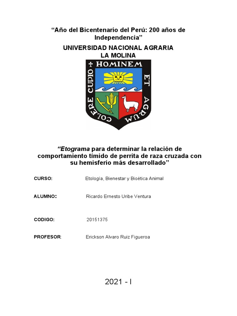 Etograma - ETOLOGÍA ANIMAL | PDF | Comportamiento | Sicología