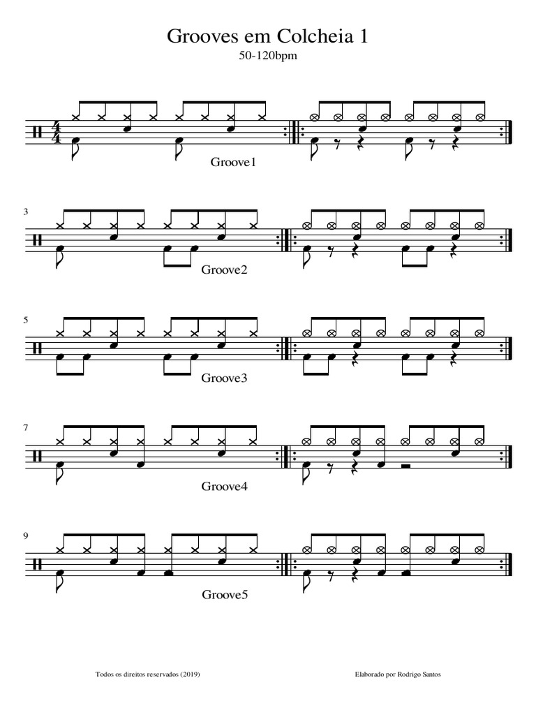 Lição 1-Grooves em Colcheia 1 | PDF