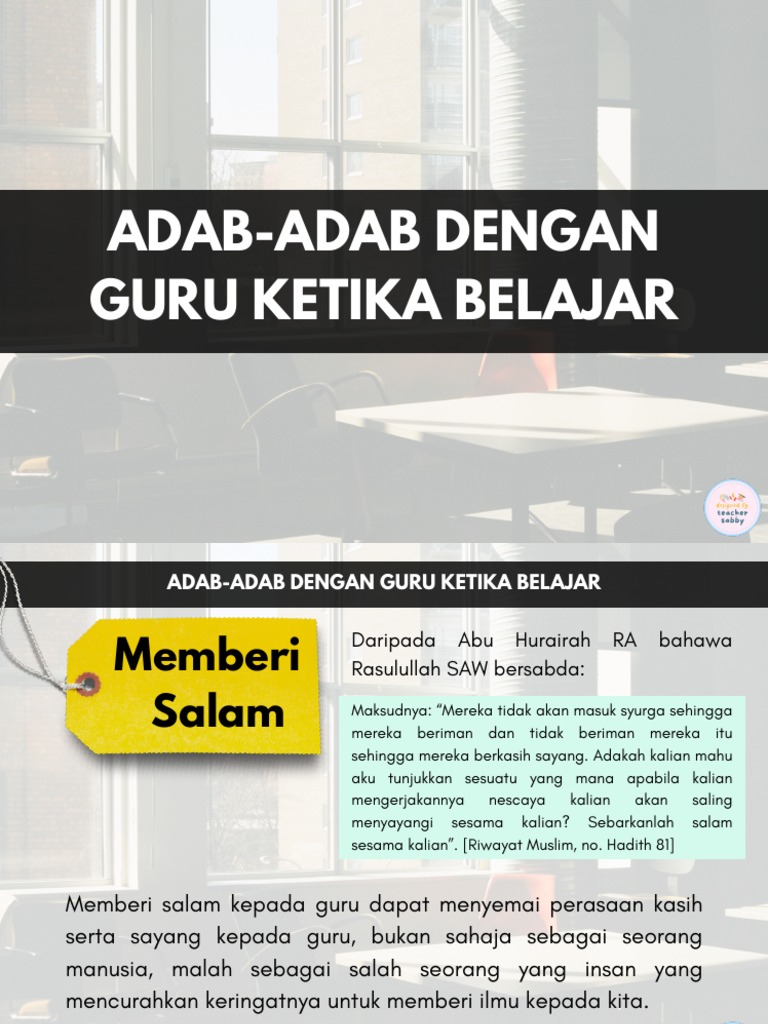 Adab-Adab Dengan Guru Ketika Belajar | PDF
