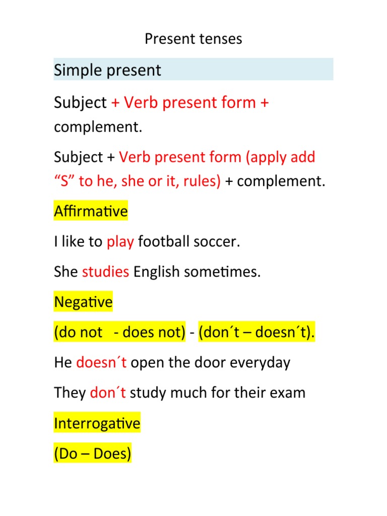 Structures Present Tense | PDF
