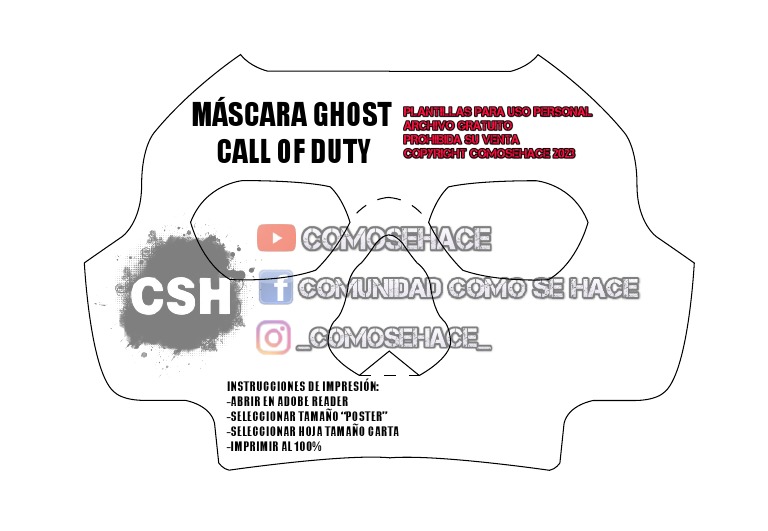 Mascara Ghost Call of Duty | PDF