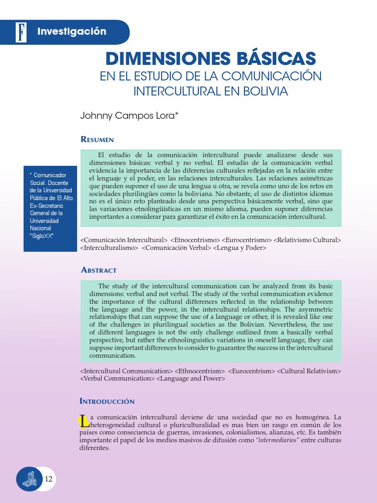 Dimensiones Basicas en El Estudio de La Comunicacion Universidad ...