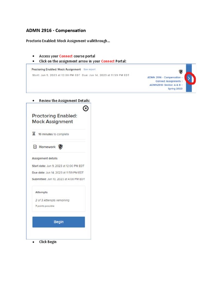 ADMN 2916 Proctori Enabled Mock Test Walkthrough | PDF
