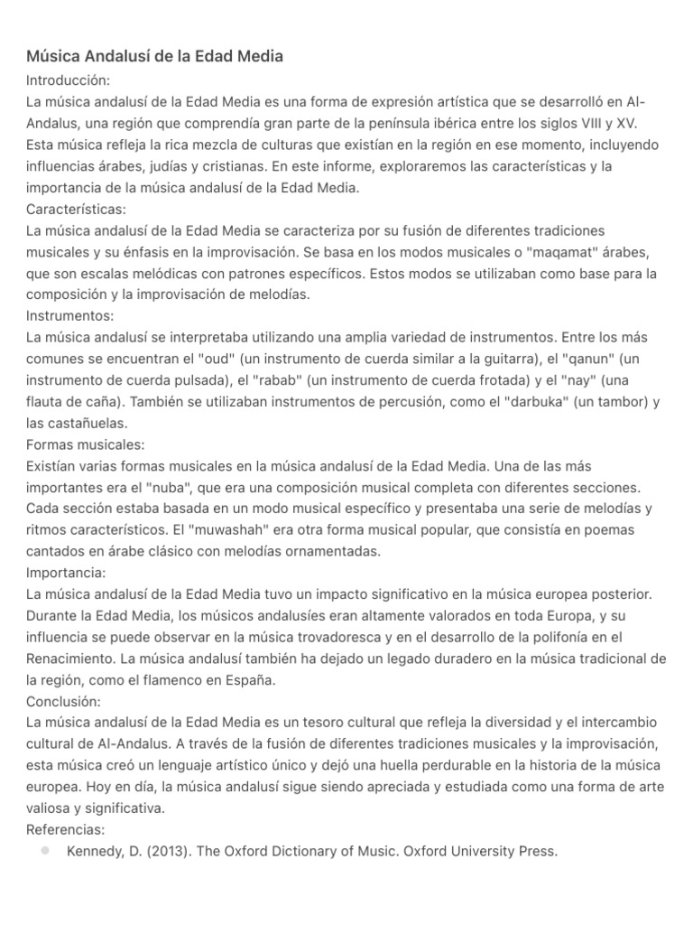 Música Andalusí de La Edad Media | PDF | Instrumentos musicales | Al ...