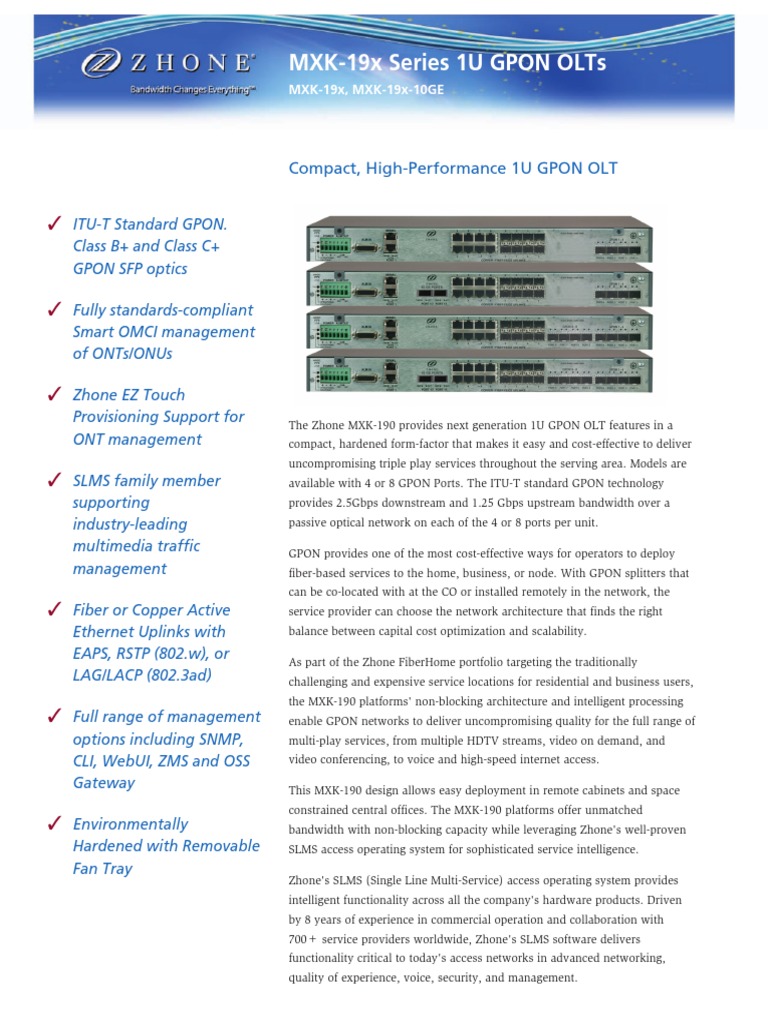 Zhone MXK 190 - M | PDF | Computers | Technology & Engineering