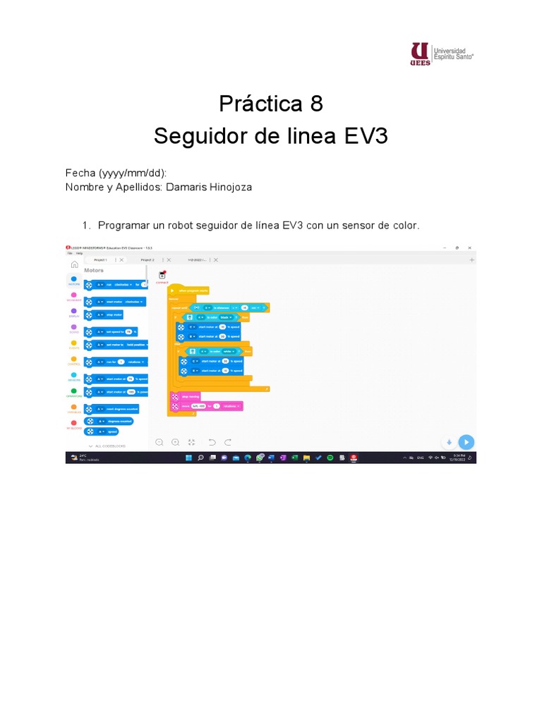 Practica 08 - Seguidor de Linea - EV3 | PDF