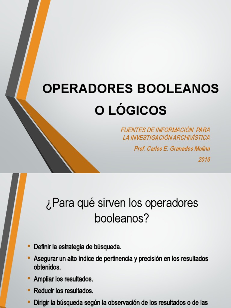 Operadores Booleanos 2016 | PDF | Informática