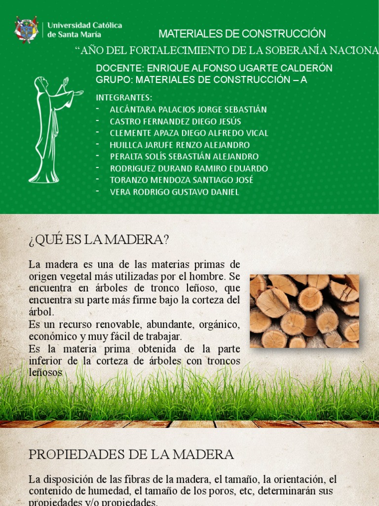 Diapositivas Materiales - Madera | PDF | Madera | Papel