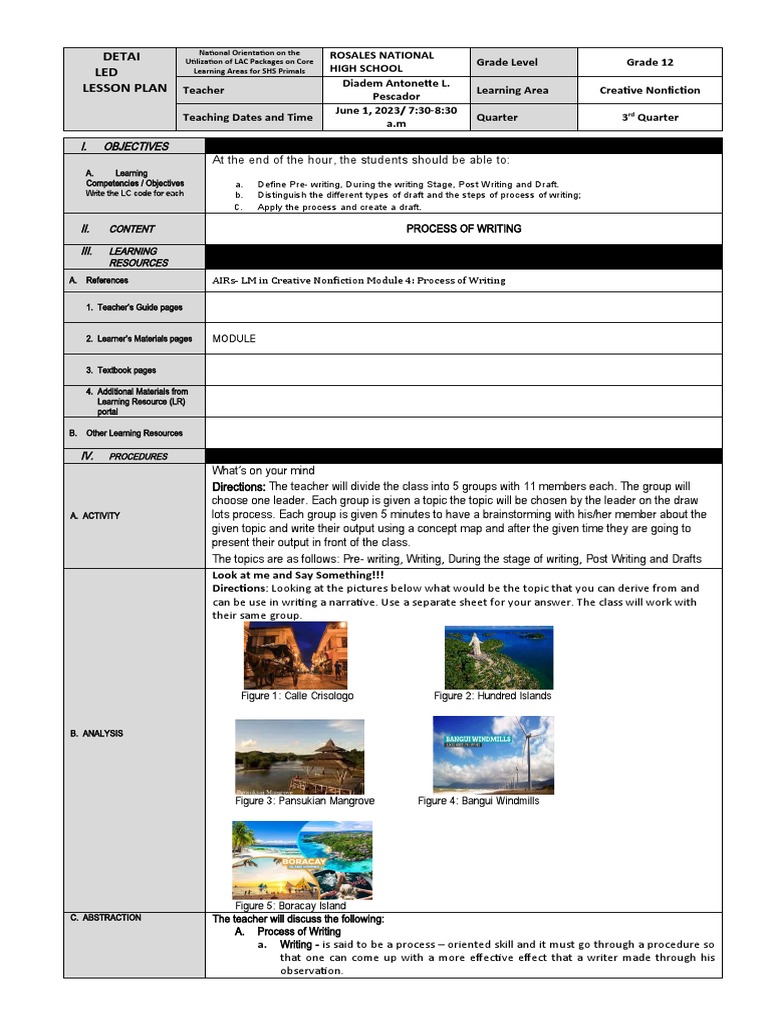 4As-Lesson-Plan cot 1 | PDF