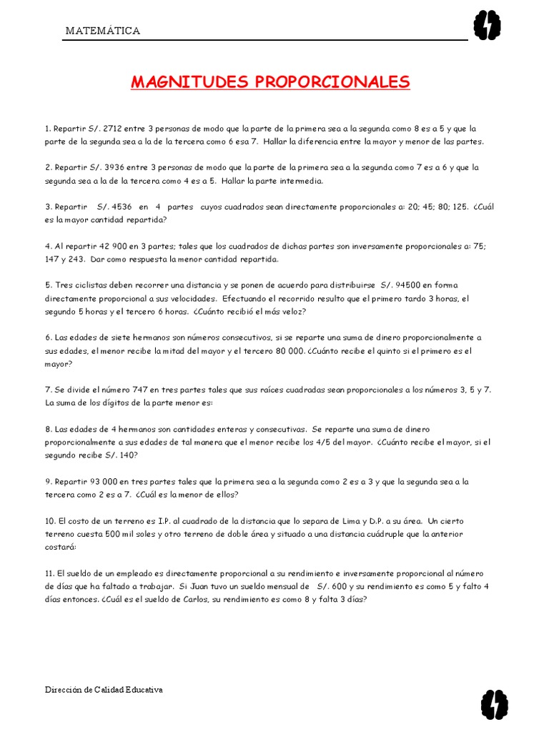 Magnitudes Proporcionales | PDF | Matemáticas