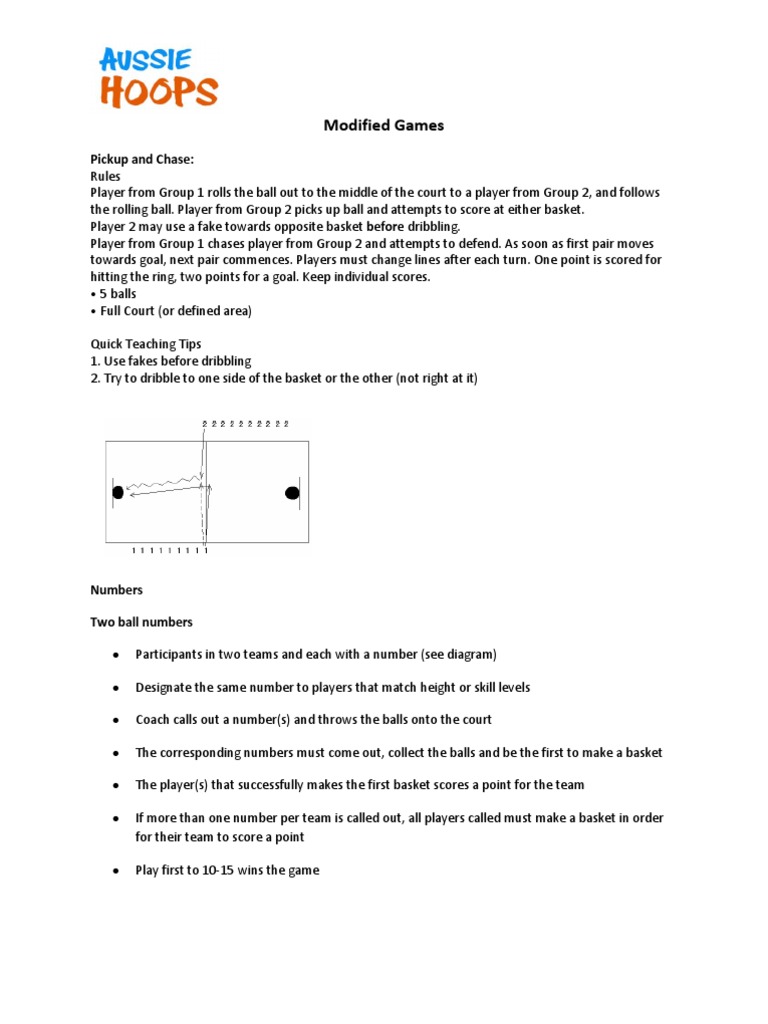 Modified Games: Pickup and Chase | PDF | Ball Games | Rules