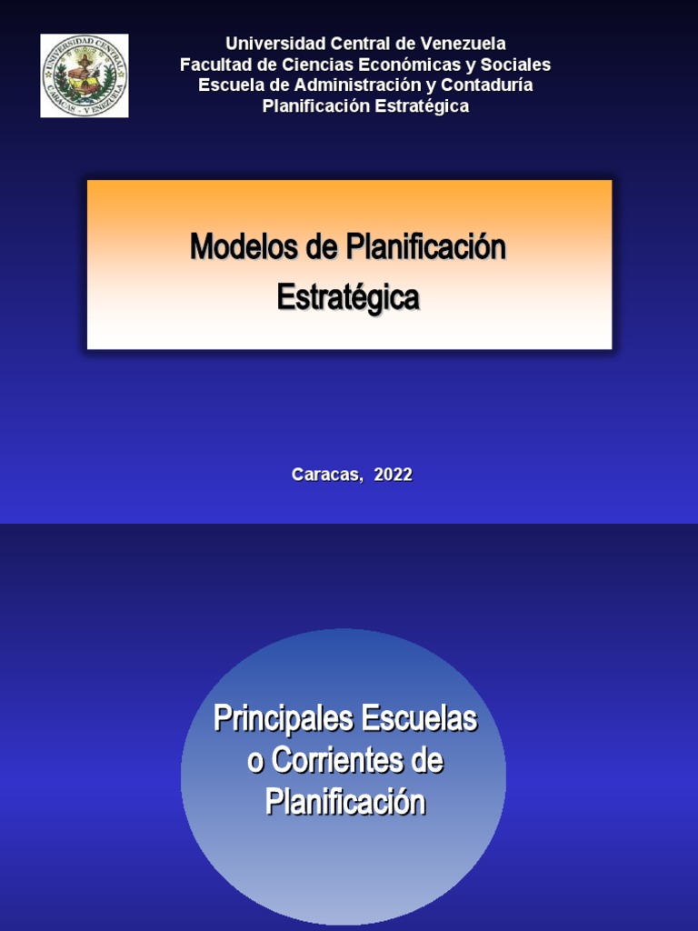 Escuelas y Modelos | PDF | Planificación | Planificación estratégica