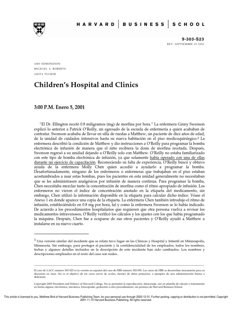 Childrens Hospitals And Clinics Esp Pdf Hospital Planificación