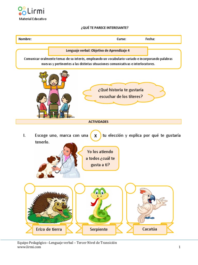 Transición Oa4 Lenguaje Verbal | PDF