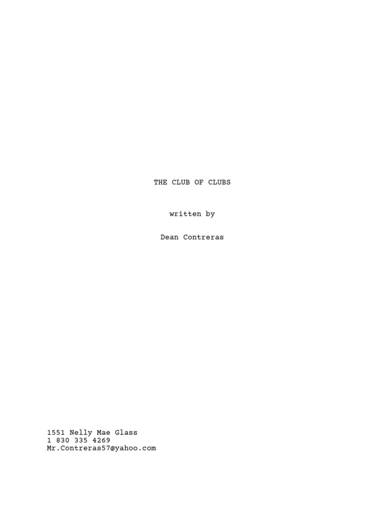 Club of Clubs Script | PDF