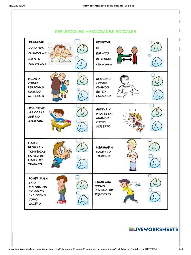 Actividad Interactiva: Habilidades Sociales | PDF | Ciencias sociales